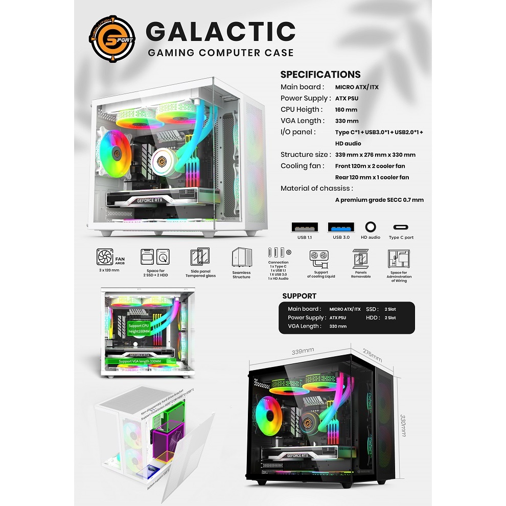 Neolution Galactic Case Gaming เคสคอมพิวเตอร์ | Shopee Thailand