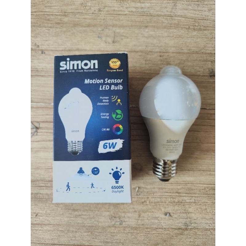 Motion Sensor LED Bulb SIMON หลอดไฟ เซนเซอร์ โมชั่น ขนาด 6W 450lm ขั้ว ...