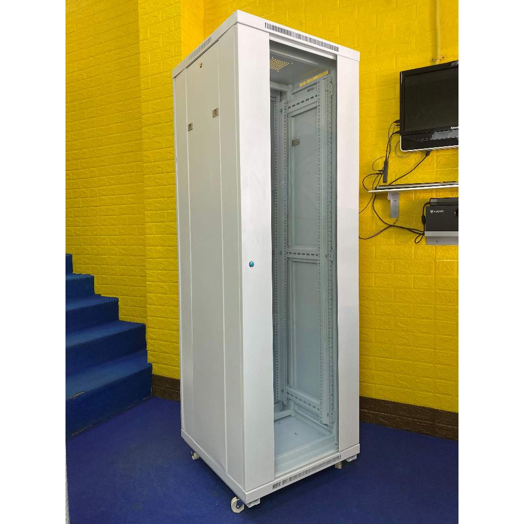 ตู้แร็ค Network Cabinet 19" 36U ลึก 60 ซม.แถมฟรีพัดลม 2 ตัว ถาดรองอุปกรณ์ Slide shelf & Fix ...