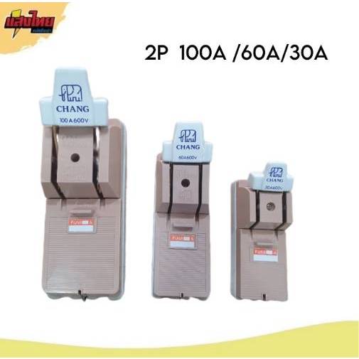 คัทเอ้าท์ 2 เฟส 30A 60A 100A สะพานไฟ ตราช้าง CHANG (ของแท้) | Shopee Thailand