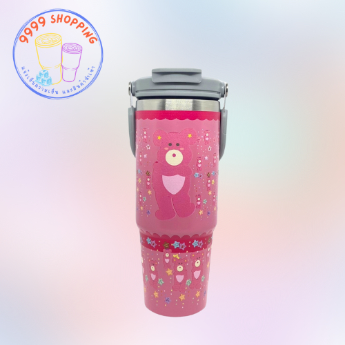 สินค้าใหม่ แก้วเก็บความเย็นขนาด890ml.มาพร้อมฝาหูหิ้วมี2ช่อง สแตนเลส304 พิมพ์ลายกรีนแน่นๆรอบใบ ...