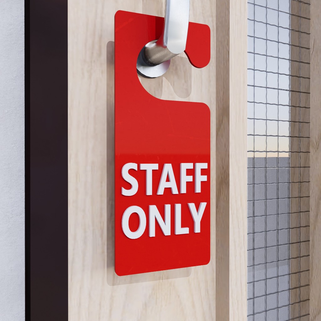ป้าย STAFF ONLY ป้ายเฉพาะเจ้าหน้าที่ ป้ายห้ามเข้า ป้ายอะคริลิค อักษรอะ ...