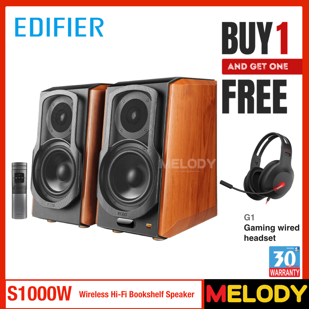 Edifier S1000W Wireless Hi-Fi Bookshelf ลำโพงบุ๊คเซลฟ์ Bluetooth v.5.2 ...