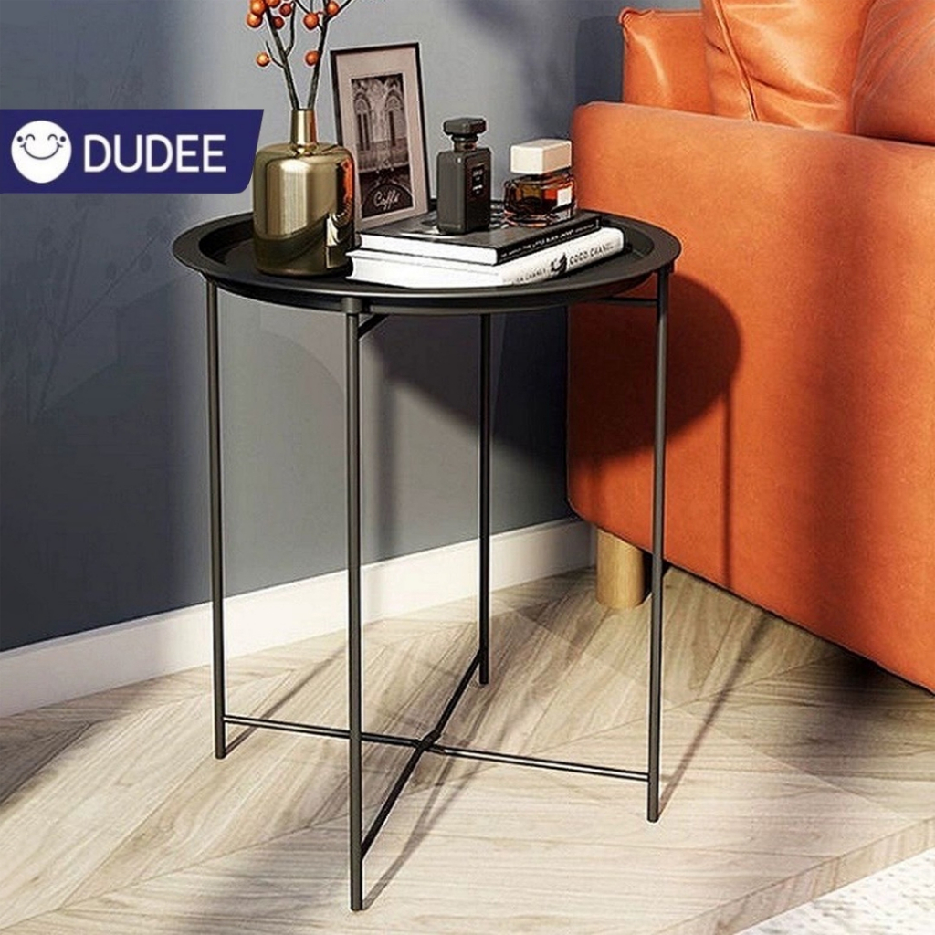 DUDEE โต๊ะวางถาดรุ่น DD-190 โต๊ะกลมวางถาด โต๊ะข้าง ยกถาด ออกได้ | Shopee Thailand