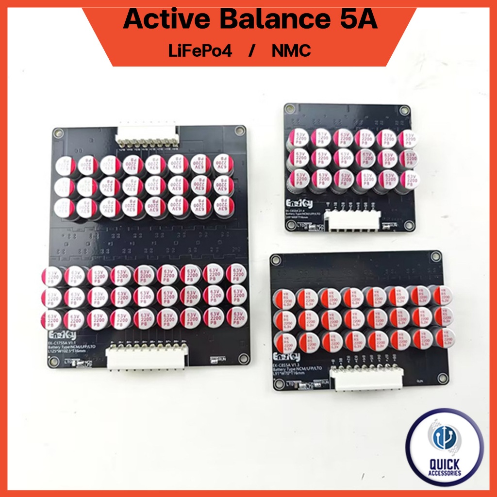 Active Balance 5A บอร์ดเเอคทีฟบาลานซ์ 3s 4s 6s 8s 10s LiFePo4 NMC LTO ...