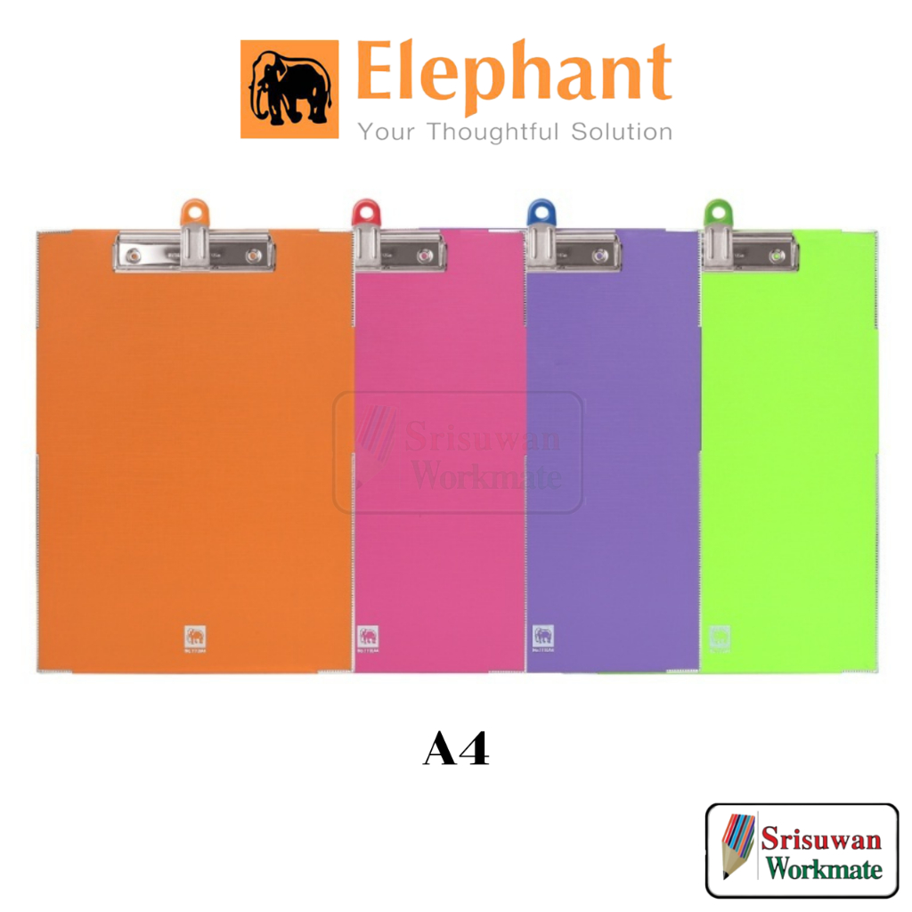 ELEPHANT 1110A4 คละสี 1 เล่ม คลิปบอร์ดดูราพลาส กันน้ำ A4 ตราช้าง Duraplast Clipboard | Shopee ...