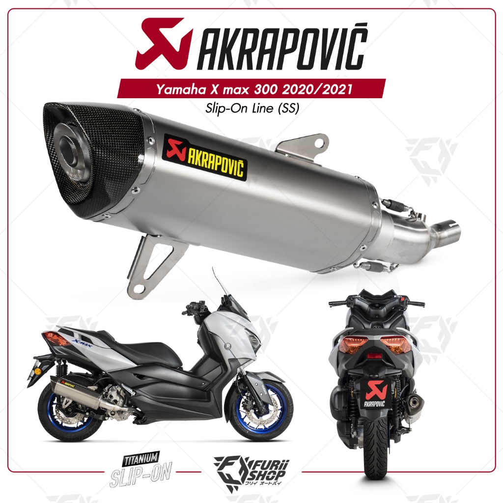 ท่อไอเสีย Akrapovic Slip on Titanium 1รู For Yamaha X-max 300 2020/2021 ...