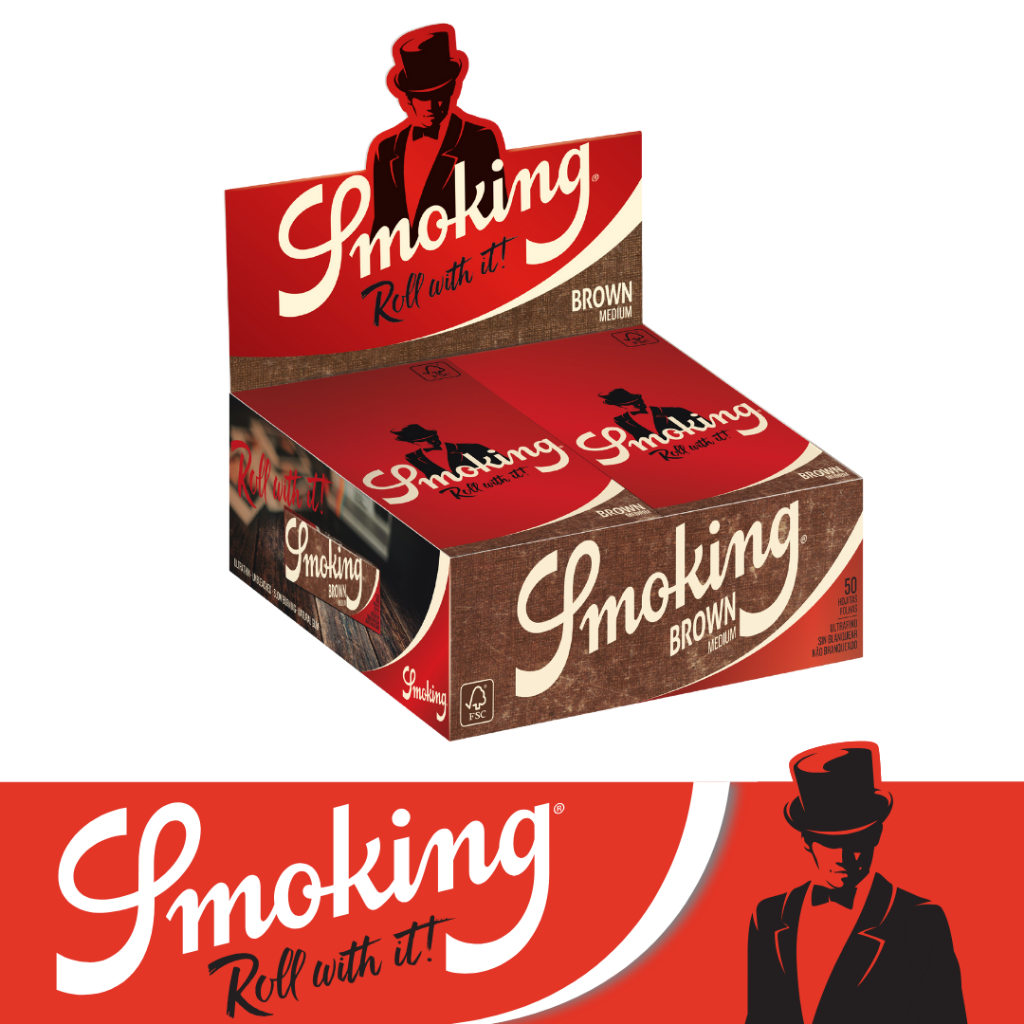 กระดาษมวน Smoking Rolling Paper Brown Medium ( 1 box of 25 packs ...