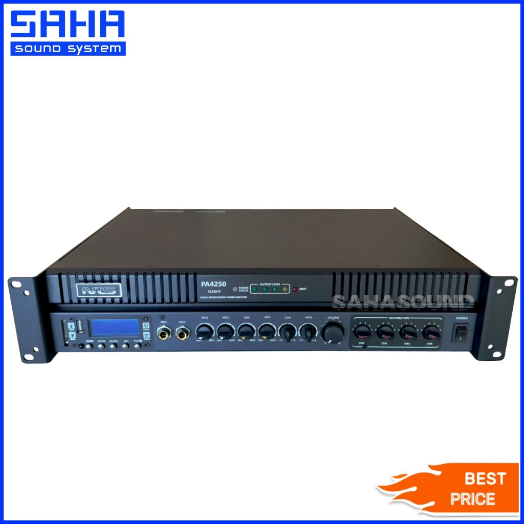 NTS PA-4250 POWERAMP CLASS D PA4250 เพาเวอร์แอมป์ มีลายน์ แอมป์ 4 โซน (250W) sahasound - สหซาวด์ ...