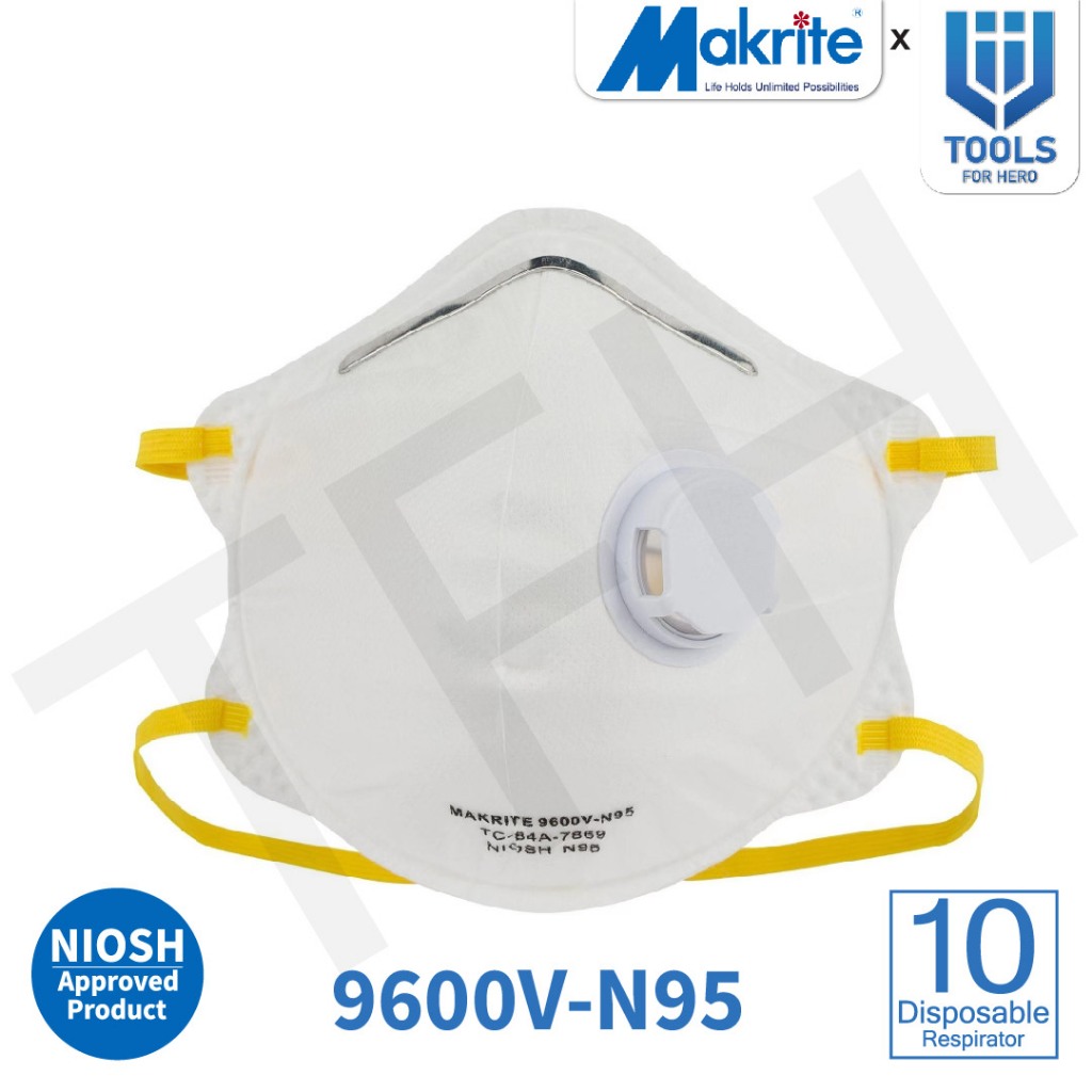 หน้ากากอนามัย Makrite รุ่น 9600V-N95 หน้ากากเอ็น 95 ป้องกันกันฝุ่นและ ...