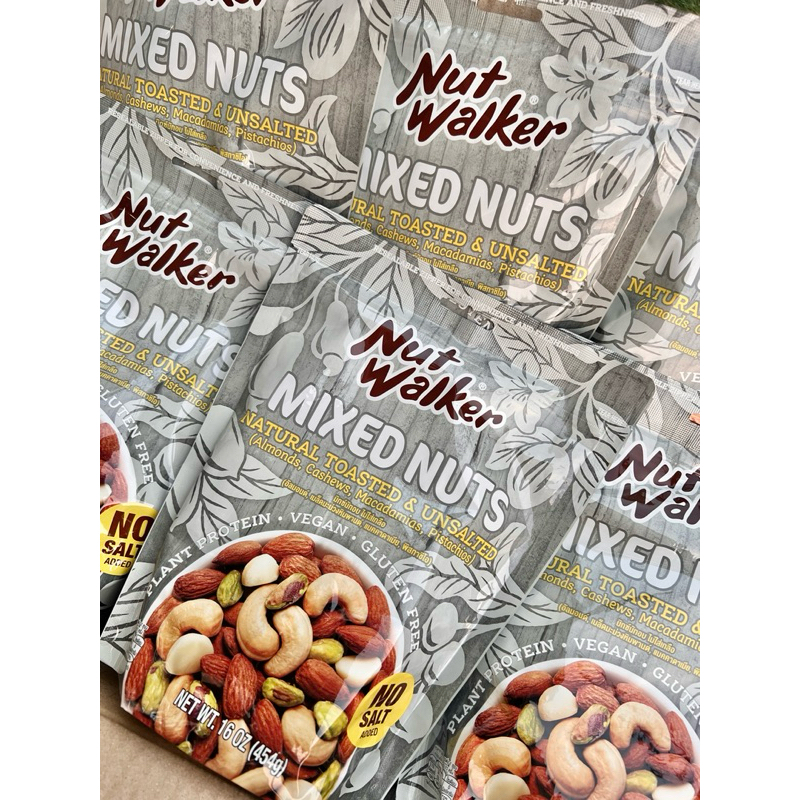 ถุงใหญ่454กรัม🥜Nut Walker มิกซ์นัทอบไม่ใส่เกลือ Natural Toasted&Unsalted Mixed Nuts | Shopee ...