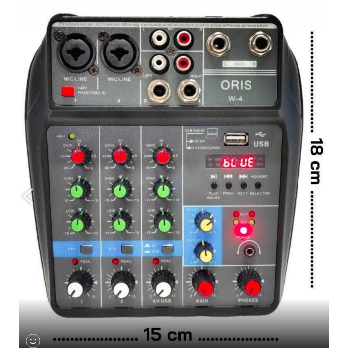 มิกเซอร์ มินิ mini audio mixer 4 channel USB MP3 sound mixer built it ...