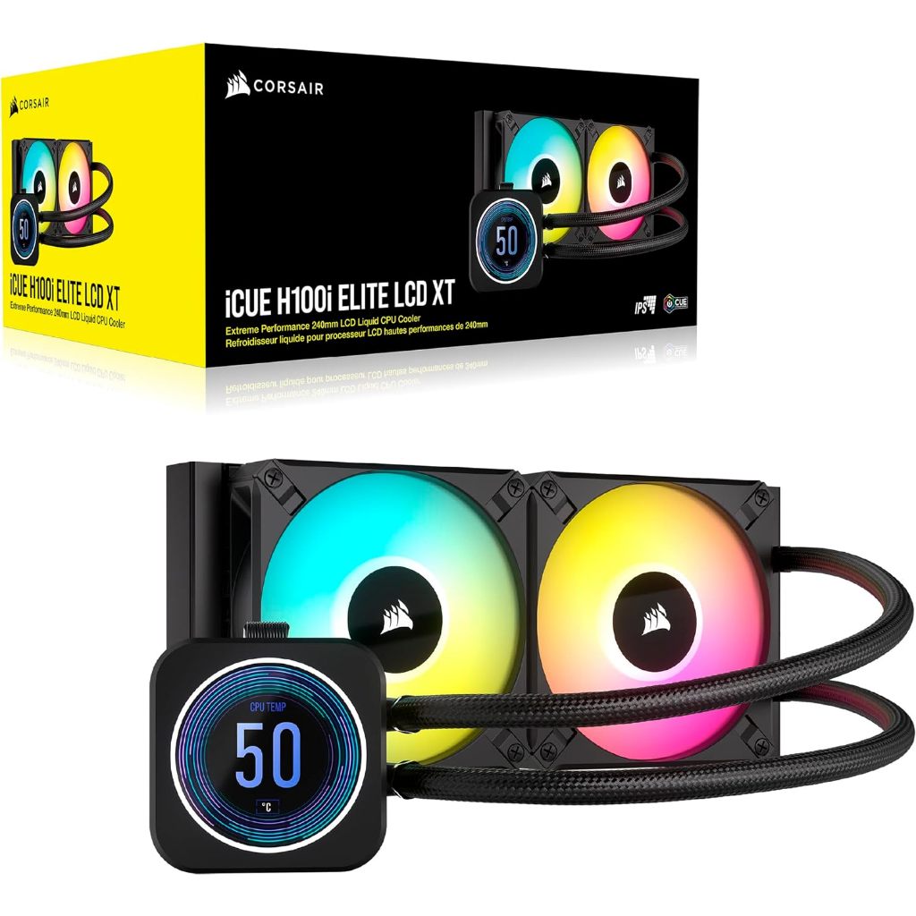 CORSAIR iCUE H100i ELITE LCD XT Display Liquid CPU Cooler (CW-9060074 ...