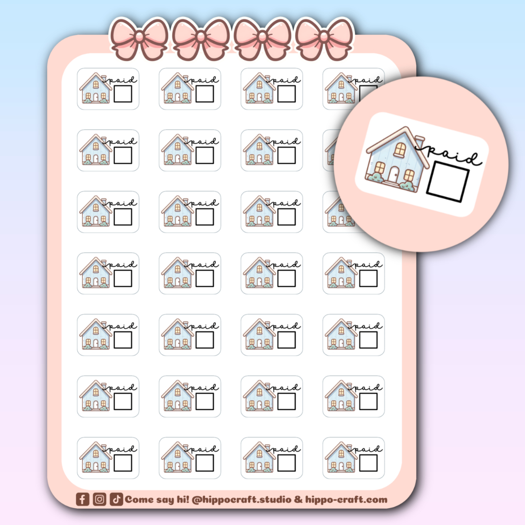 Pay rent tracker | Planner sticker sheet ชำระค่าเช่า/ผ่อนบ้าน แพลนเนอร์ ...