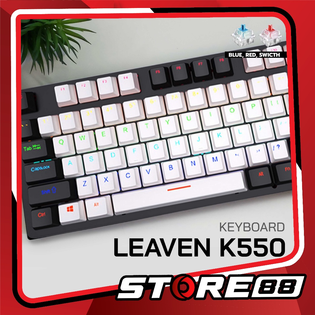 Leaven K550 คีย์บอร์ดTKL คีย์บอร์ด80% 87ปุ่ม [G7_118] คีย์บอร์ดเกมมิ่ง คีย์บอร์ดแมคคา Mechanical ...