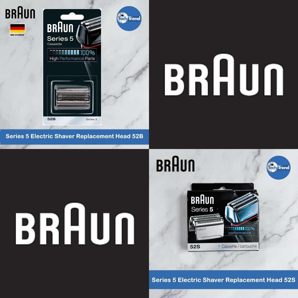 (Braun) Series 5 Electric Shaver Replacement Head 52B/52S หัวใบมีด ...