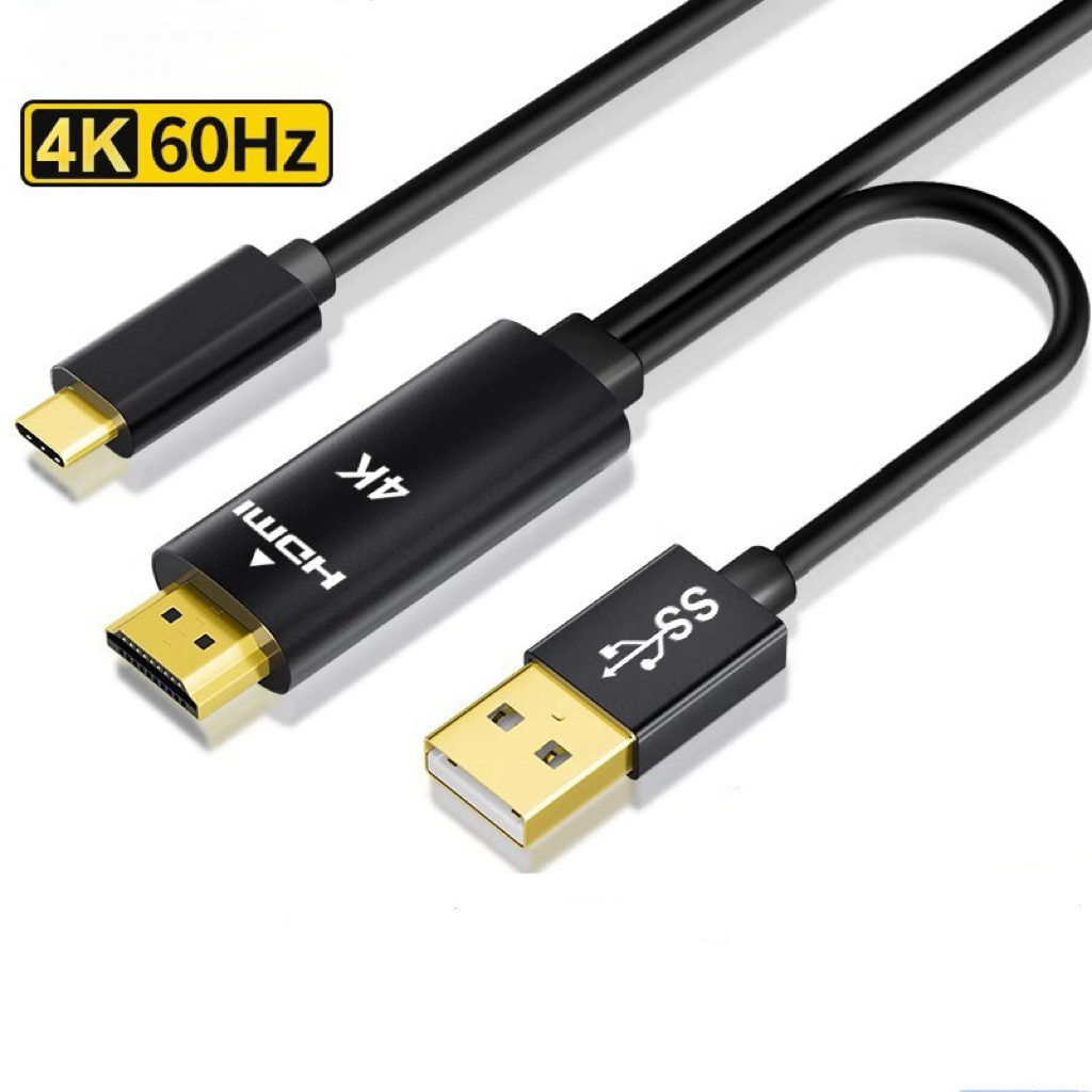 อะแดปเตอร์สายเคเบิ้ล Hdmi to Type C Monitor Cable 4k 60hz Hd To Usb C ...