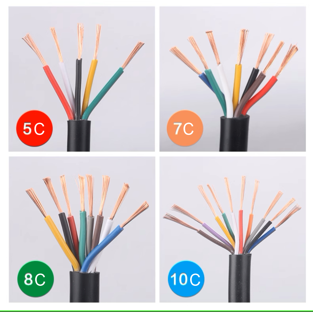 สายมัลติคอร์ Multicore cable 0.3 SQ.MM. 2C 3C 4C 5C 6C 7C สีดำ | Shopee ...