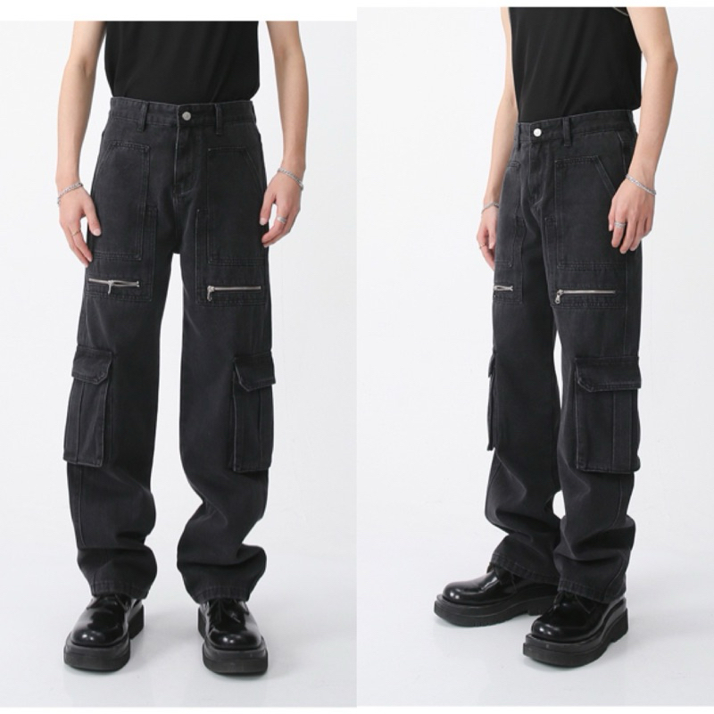 SAMOOM.1st Cargo Black Jeans รุ่น 459 กางเกงยีนส์คาร์โก้สีดำรุ่นใหม่ มา ...