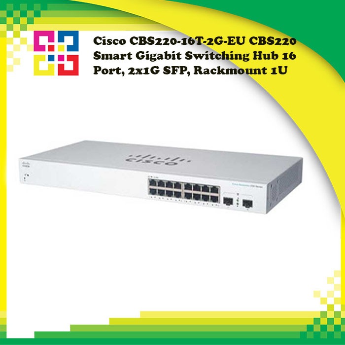 CISCO CBS220-16T-2G-EU CBS220 Smart Gigabit Switching Hub 16 Port, 2x1G ...