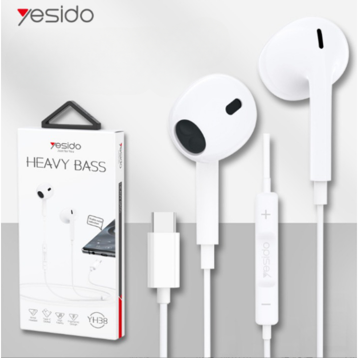 Yesido YH38 หูฟัง Type-C แบบมีสายแบบ Half-in-Ear เบสหนักแน่น | Shopee Thailand