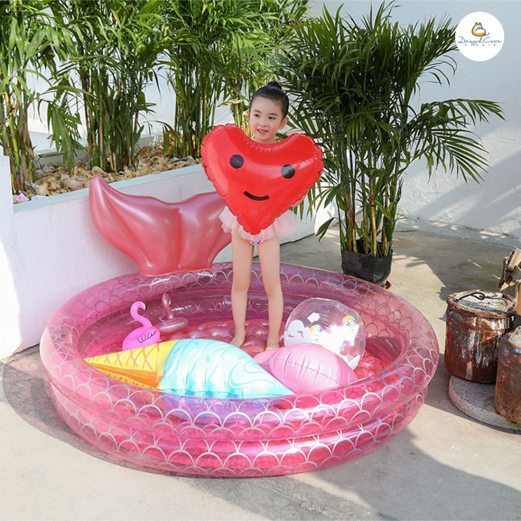 daisy.coco สระน้ำเป่าลม ขนาด 90 120 150 cm เมอร์เมด นางเงือก สระน้ำเป่า ...