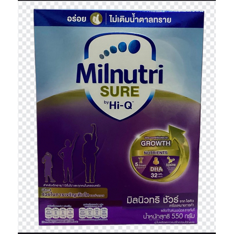 มิลนิวทริ ชัวร์ Milnutri SURE 1650g นมเพิ่มน้ำหนัก ส่วนสูง กล้ามเนื้อ ...