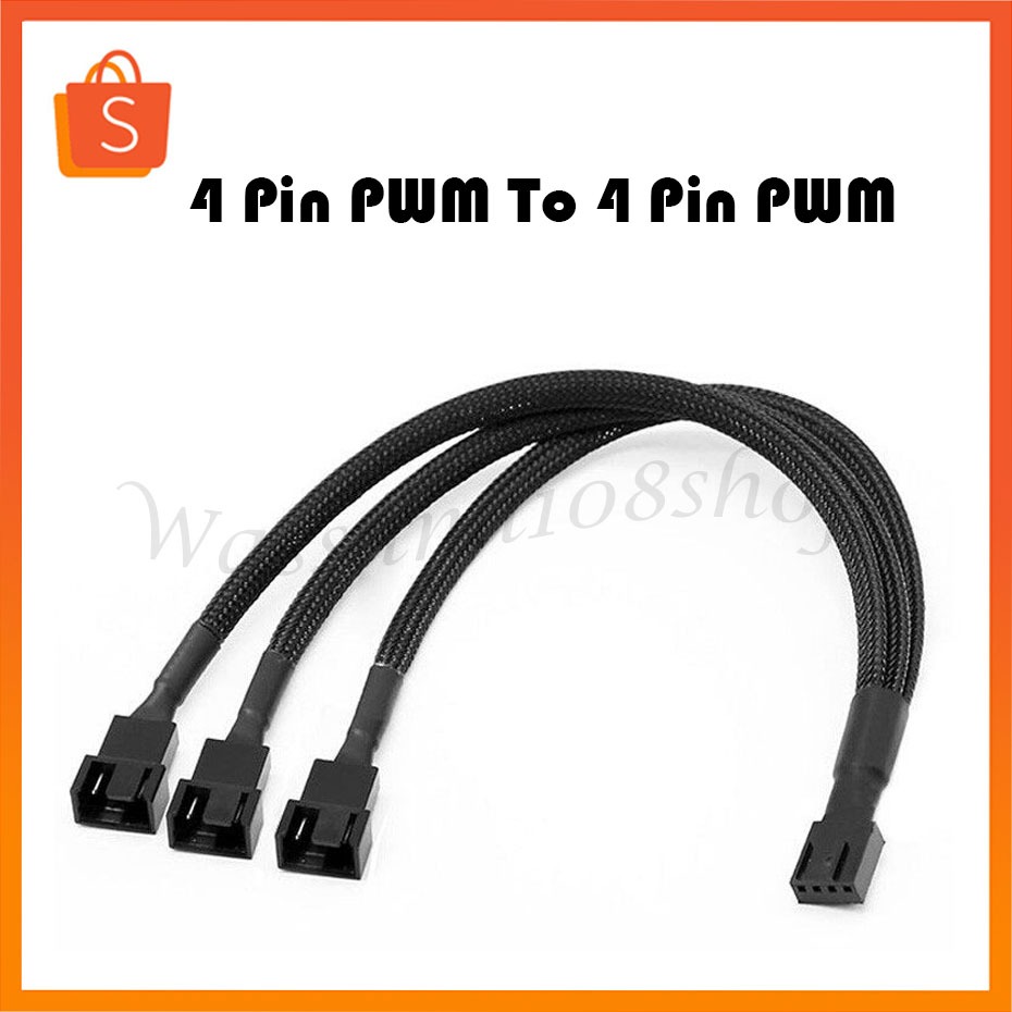 สายไฟ 4 Pin PWM To 4 Pin PWM สายถัก สำหรับเพิ่มความยาวพัดลม 4 Pin หรือ ...