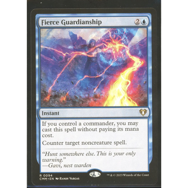 การ์ด MTG Fierce Guardianship Blue EDH Commander Magic the gathering ...