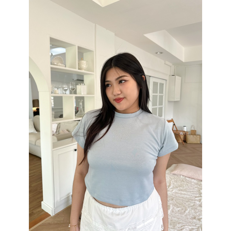 Clarine Baby Tee เสื้อครอป y2k | Shopee Thailand