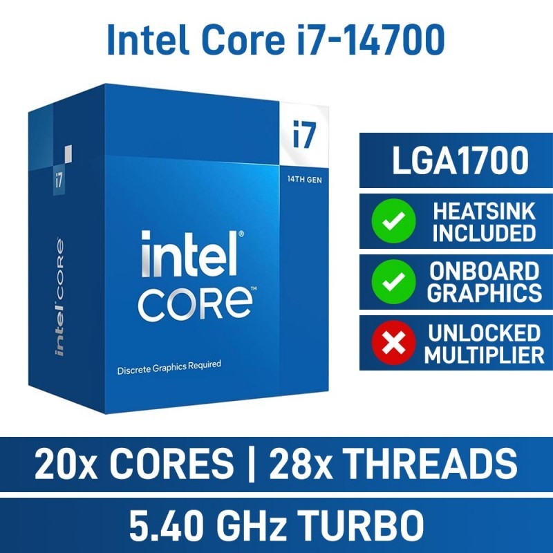 CPU (ซีพียู) INTEL CORE I7-14700 - 20C 28T 1.5-5.4GHz (INTEL SOCKET 1700) | Shopee Thailand
