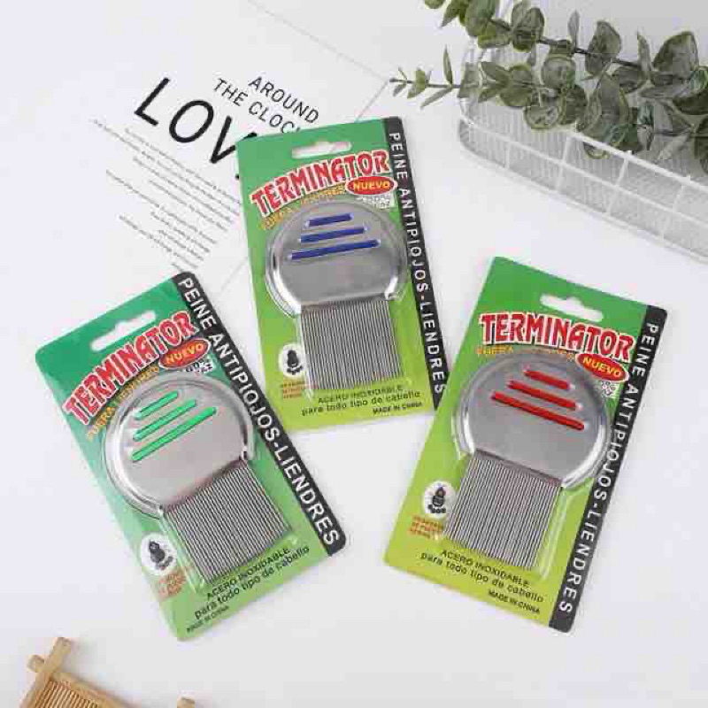 Terminator lice comb หวีสางตัวเหาและไข่เหา ด้ามกลมสแตนเลส | Shopee Thailand