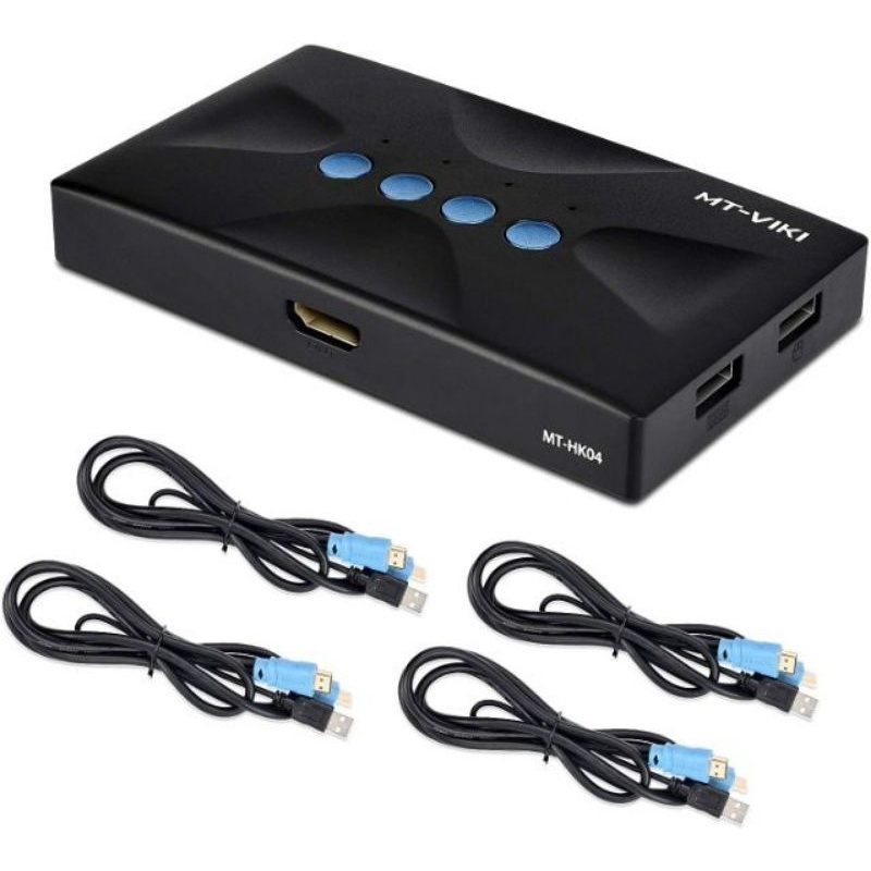 MT-VIKI 4k HDMI 4 port usb2.0 hdmi kvm switch with kvm cable มีให้เลือก ...