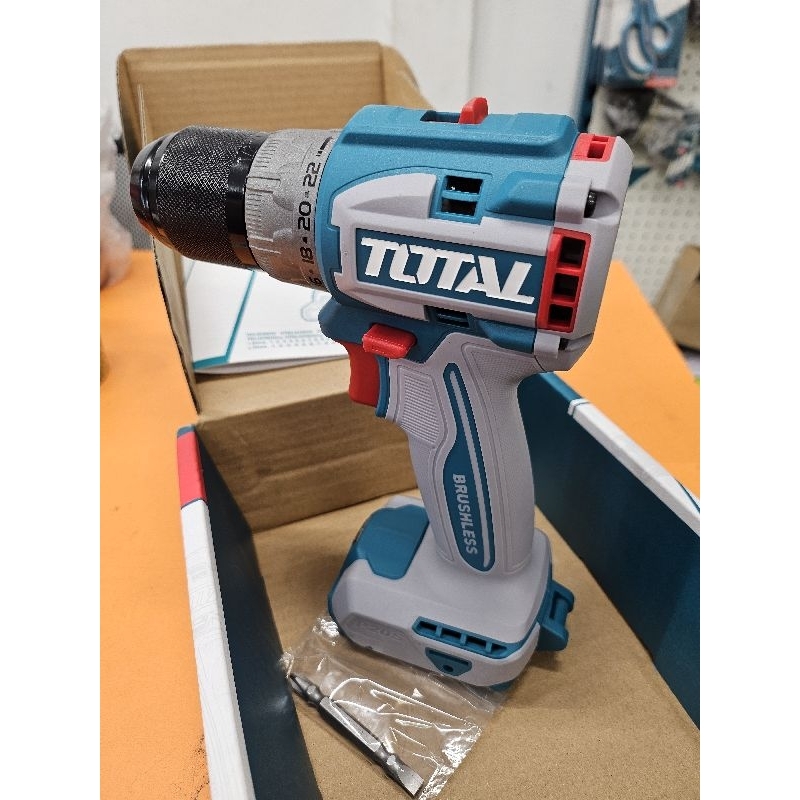 TOTAL สว่านแบตเตอรีไร้สายหัวเหล็กแปรงถ่านลิเธียมไอออน 60 N.m รุ่น TDLI206021 รุน TDLI20602 ไม่ ...