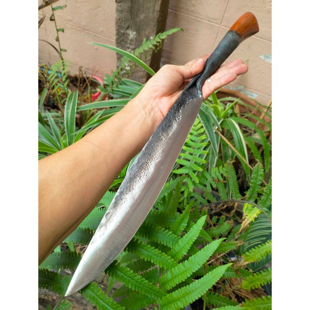 มีดควาญ มีดเหน็บ E-Nep อีเหน็บ มีดเดินป่า มีดแคมป์ ด้ามบ้อง ใบ 12.3” SUP9 ตีร้อนชุบแข็ง ผิวไฟ ...