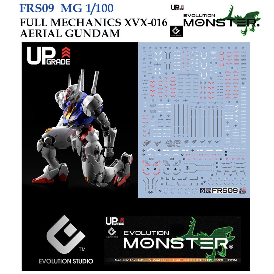 ดีคอลน้ำ [MONSTER EVO] FRS 09 FULL MECHANICS VXV-106 GUNDAM AERIAL FM 1 ...