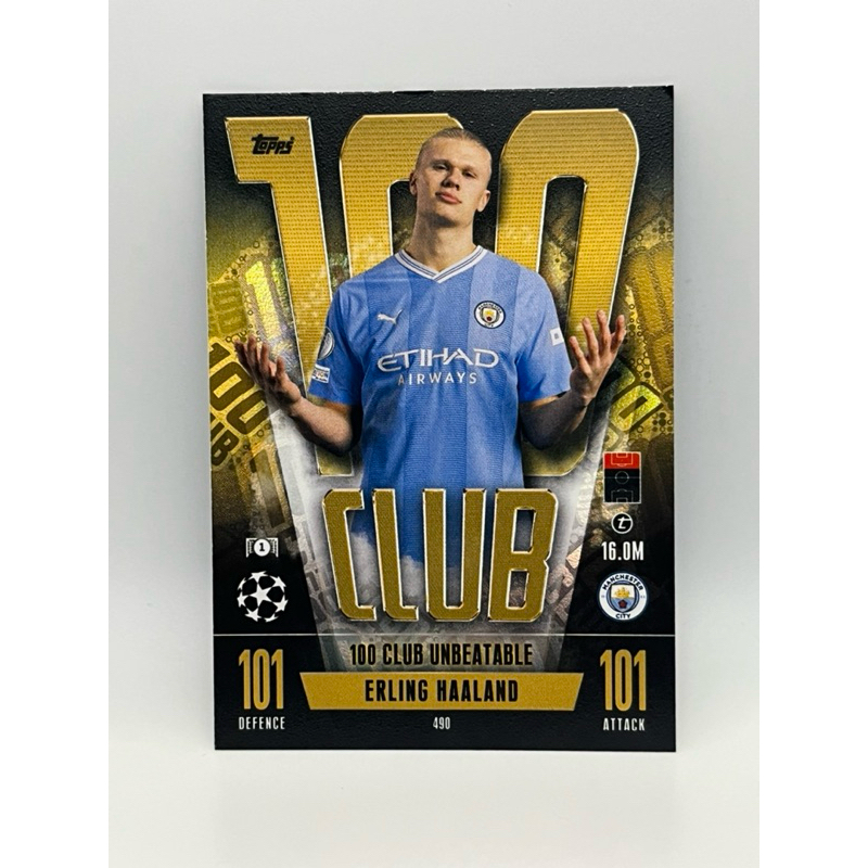 การ์ด แท้ 100% Topps Match Attax 23-24 : Erling Haaland 100 Club ...
