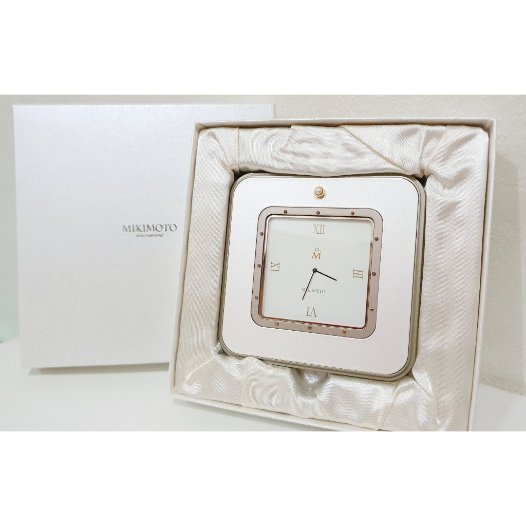 MIKIMOTO Clock With Pearl NEW 新品 นาฬิกาตั้งโต๊ะ | Shopee Thailand