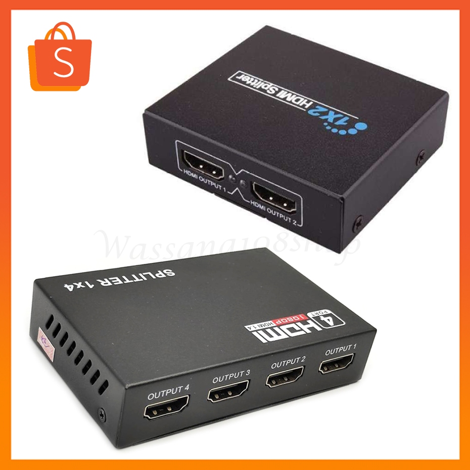 HDMI Splitter In 1 Out 2 /in 1Out 4 พร้อมด้วย Power Adapter Splitter ...