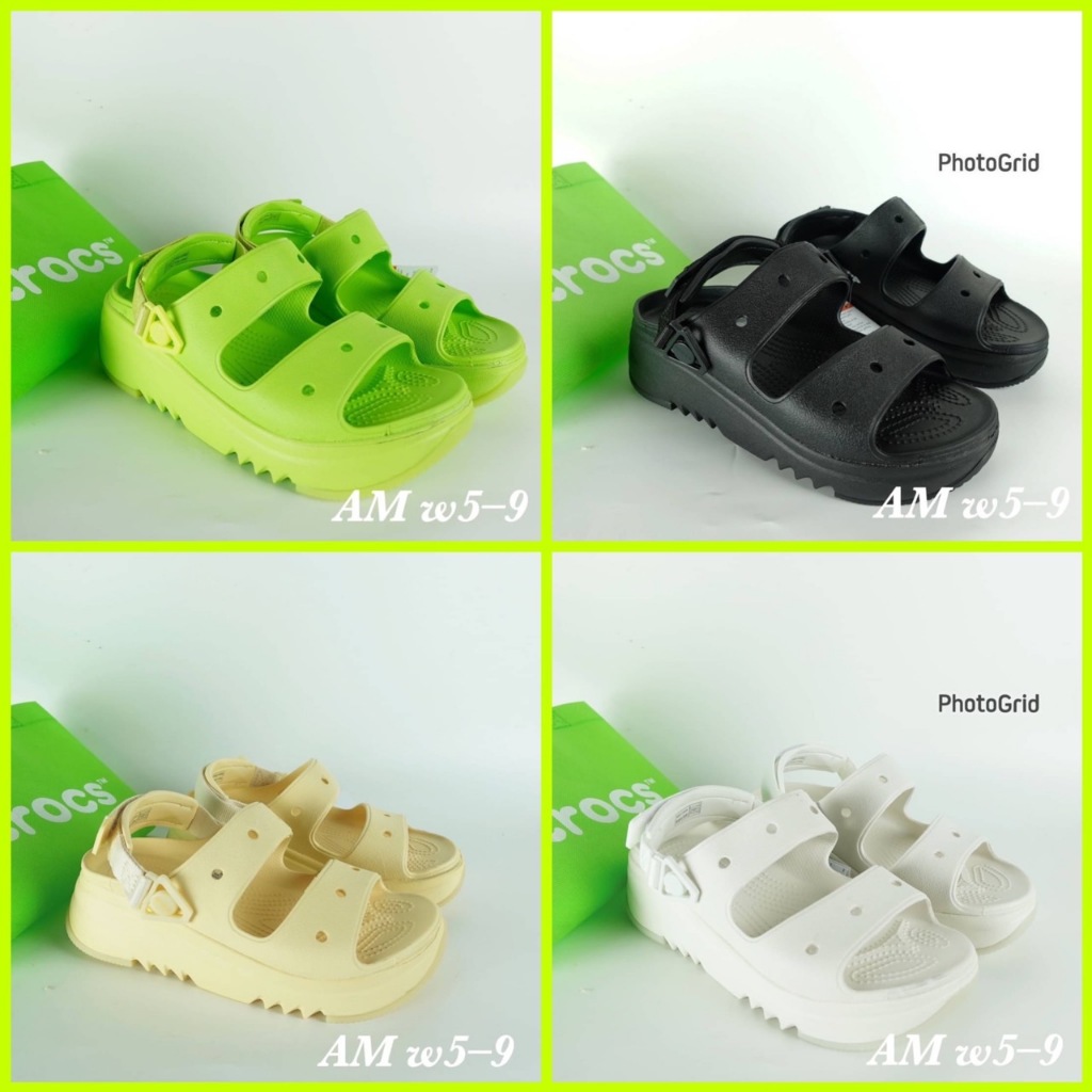 รองเท้าแตะ Croccs Women Flat Slipper คุณภาพดีใส่ได้นานกันน้ำได้นิ่ม Sz W5---W9 (Have 4 Colors ...