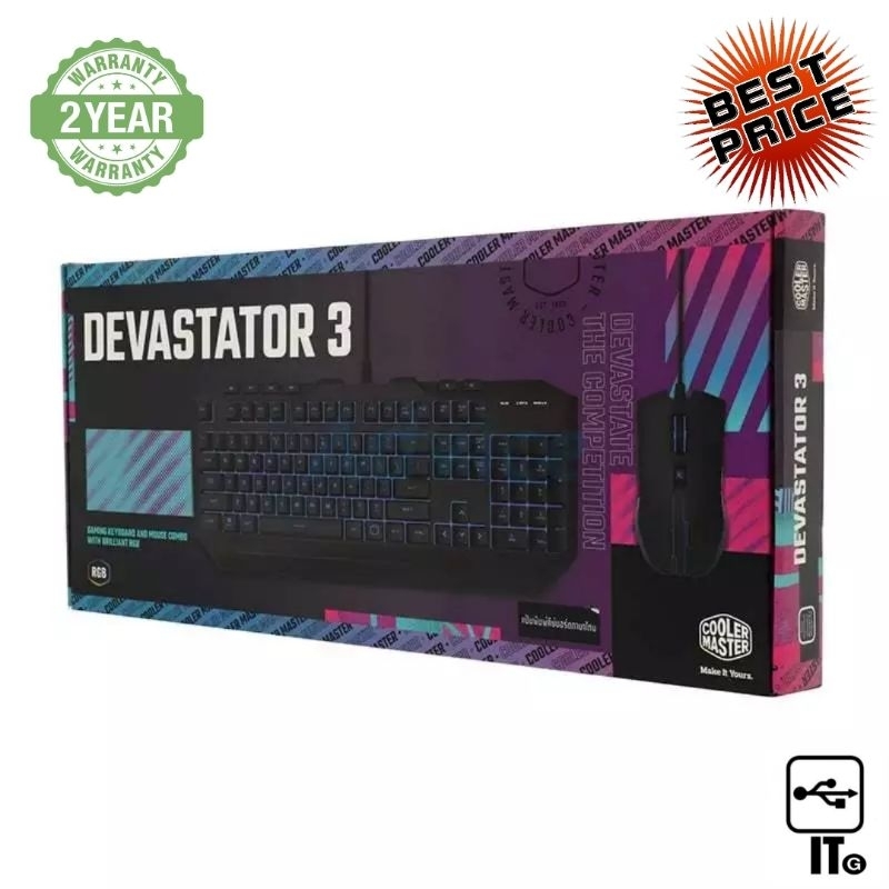 2IN1 COOLER MASTER DEVASTATOR 3 ประกัน 2Y ชุดคอมโบเมาส์และคีย์บอร์ดเกมมิ่ง | Shopee Thailand