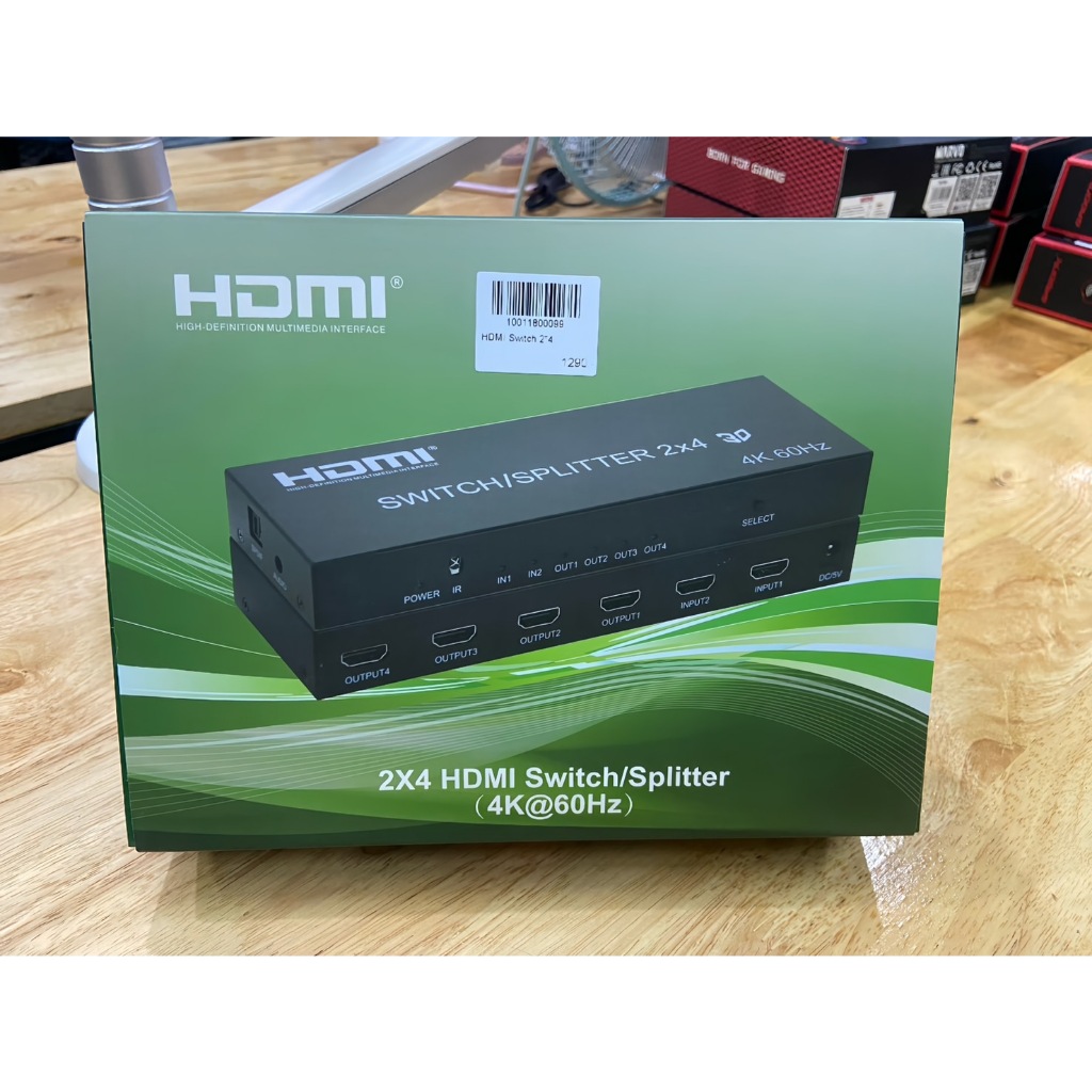 HDMI 2x4 SWITCH 4K 60Hz เข้า 2 ออก 4 จอพร้อมกัน รองรับความละเอียด 1080P ...