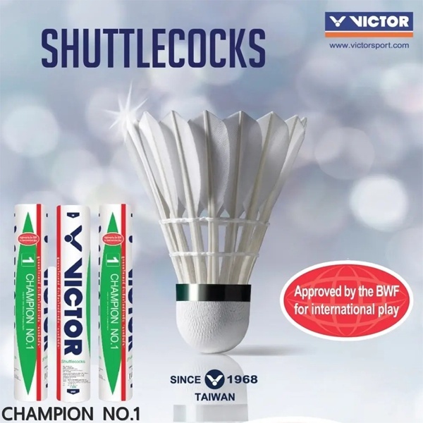 VICTOR ลูกแบดมินตัน รุ่น CHAMPION NO.1 ( 1 หลอด 12 ลูก ) ST | Shopee ...