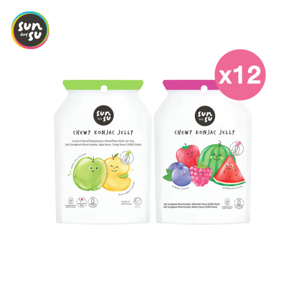(แพ็ก 12 ไม่มีการ์ด PiXXiE) Sunsu Mixed berry & Watermelon Lover Set ...