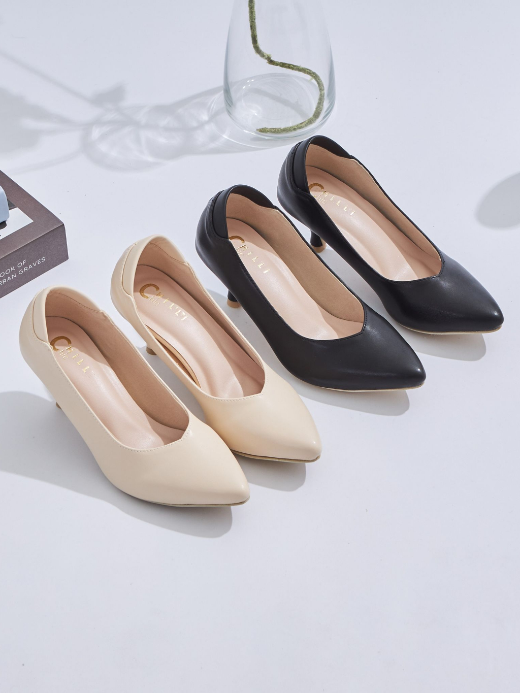 🇹🇭คัทชูใส่ทำงานหนังนุ่มไม่กัดเท้า แบรนด์Chillichic(CC017)ใหม่ล่าสุดส้น2 ...