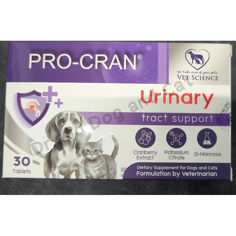 PRO-CRAN อาหารเสริมวิตามินป้องกันการเกิดนิ่วชนิดเม็ด สำหรับสุนัขและแมว ...
