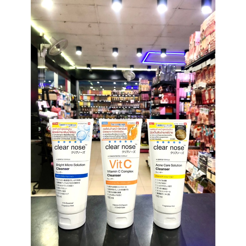 โฟมล้างหน้า Clear nose Acne Care Solution Cleanser / Bright Micro Solution Cleanser/Vit C 150ml ...