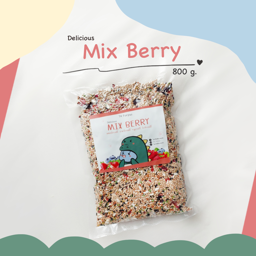 อาหารนก Tk Forpus สูตร Mix Berry เบอร์รี่ 4 ชนิด 800 กรัม | Shopee Thailand