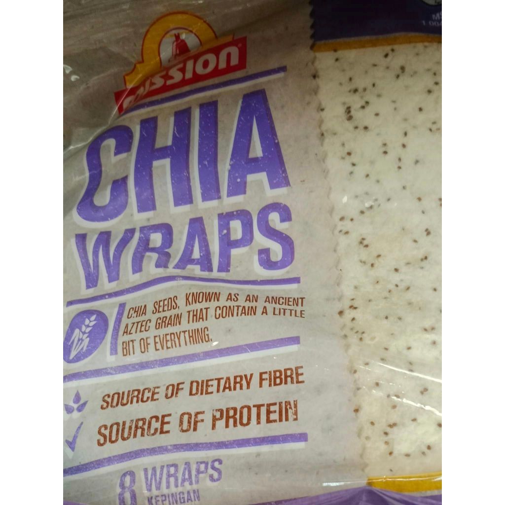 MISSION Chia Wraps High in Fibre and Protein - 8 pack 360g TORTILLA ...