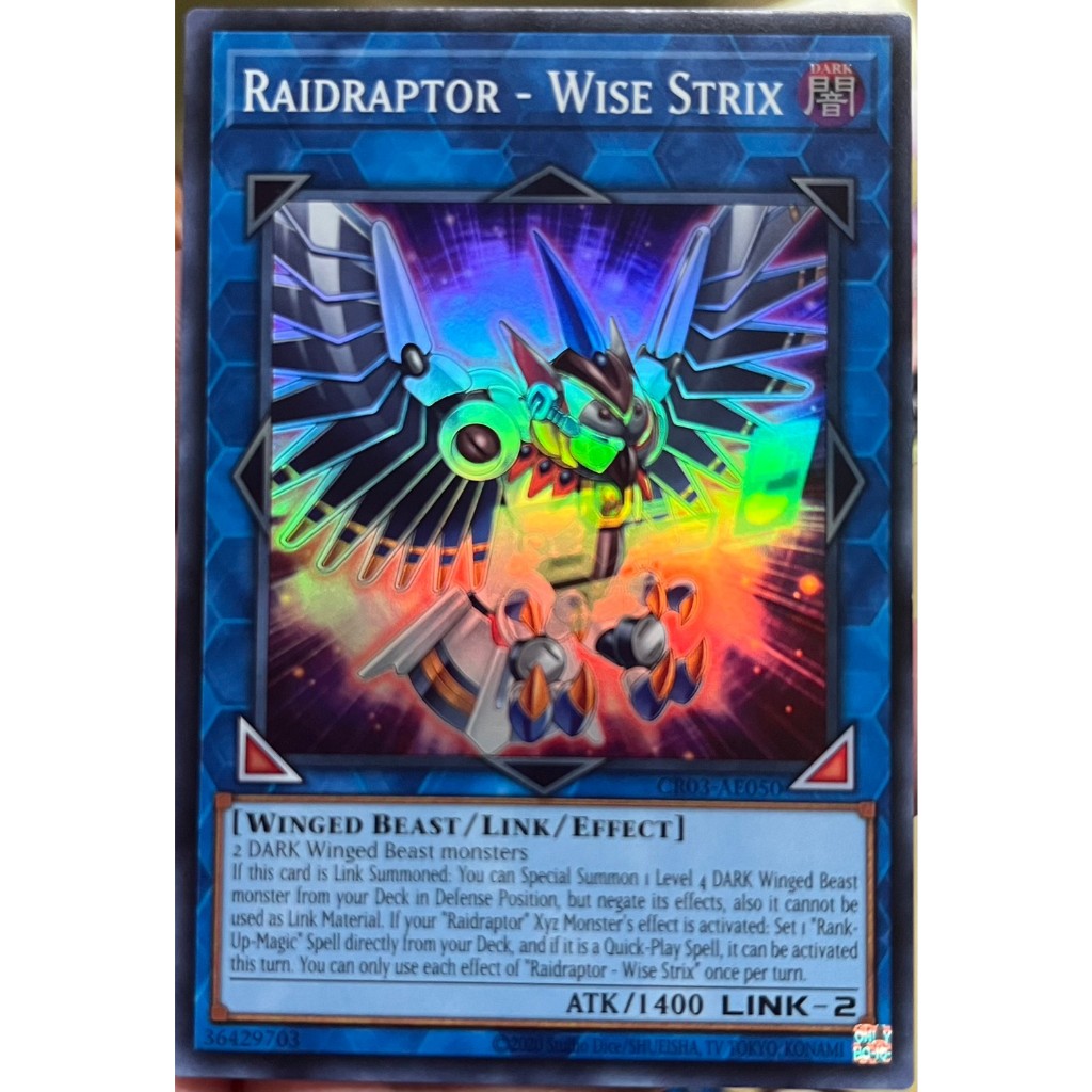 Yugioh Asia-Eng [CR03-AE050] Raidraptor - Wise Strix (Super Rare) การ์ด ...